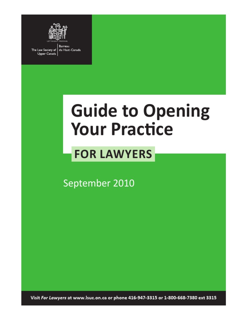 The Law Society of Upper Canada, Guide To Opening Your Practice For ...