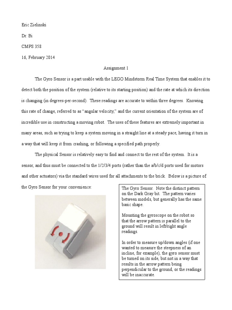 Ev3 Gyro Sensor | PDF | Gyroscope | Computing
