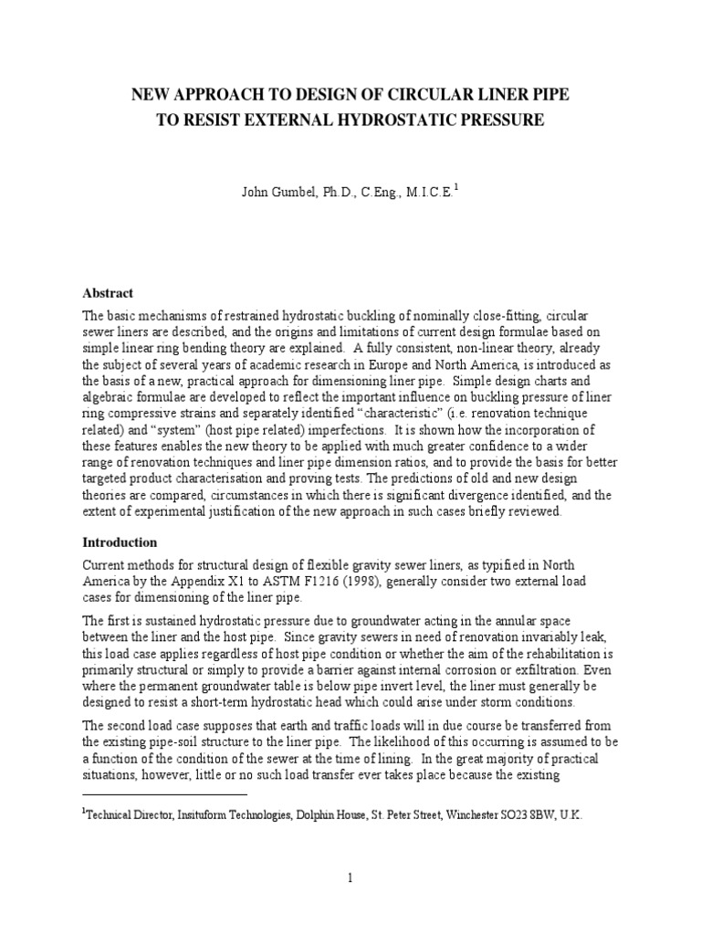 John Gumbel | PDF | Buckling | Pipe (Fluid Conveyance)