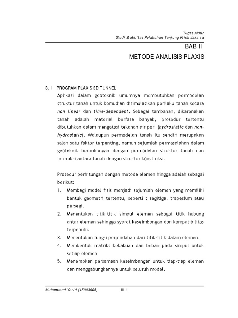 Metode Analisis Plaxis | PDF