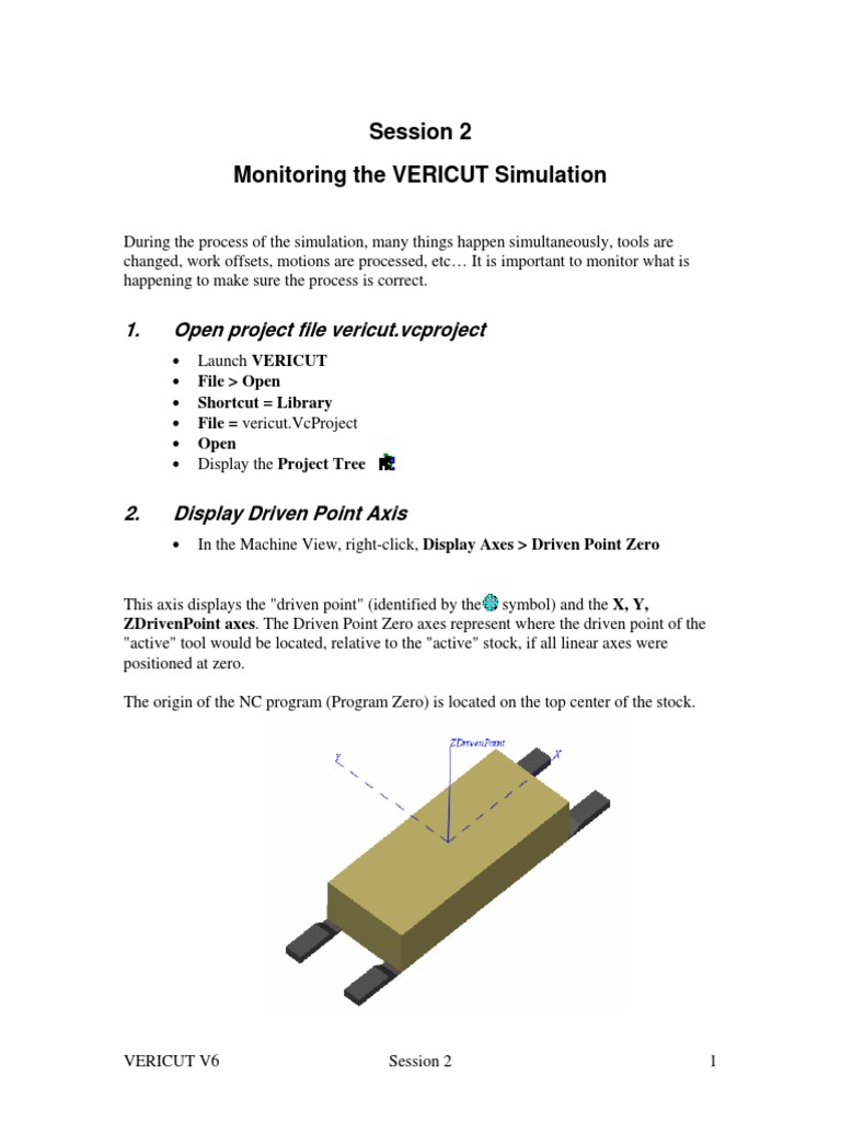 Vericut - Session 2 Monitoring Simulation | PDF | Simulation | Machining