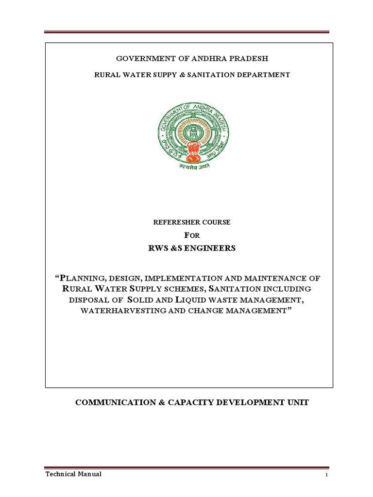 Rws Technical Book | PDF | Sanitation | Sustainability