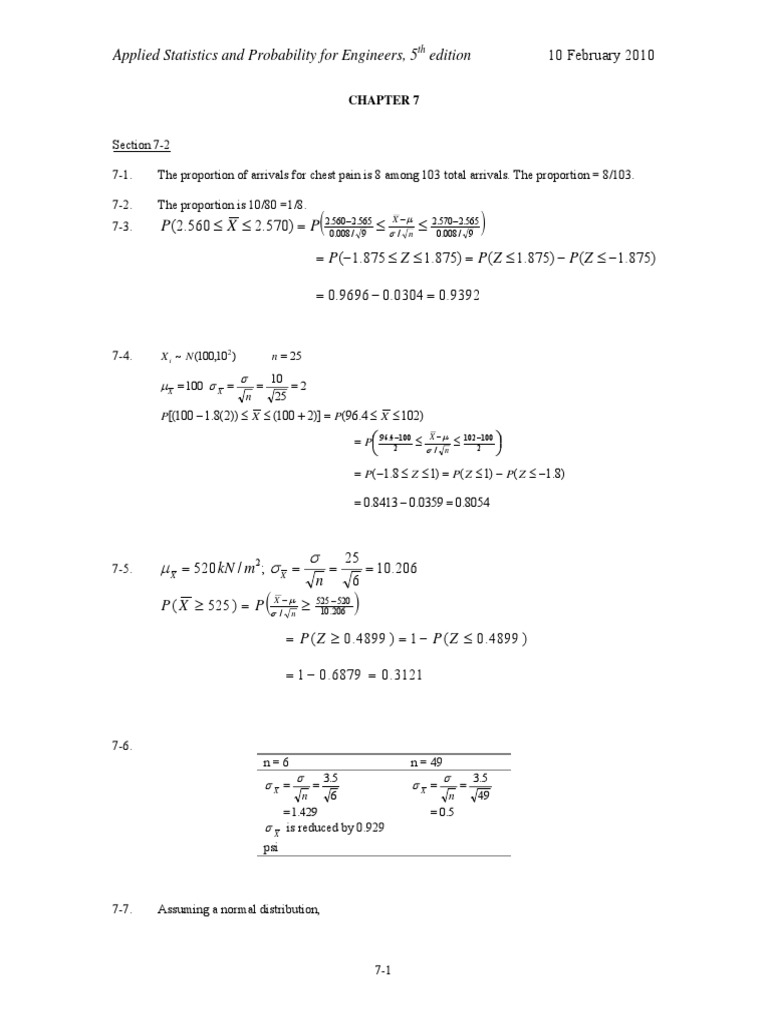 Applied Statistics and Probability For Engineers, 5th Edition | PDF ...