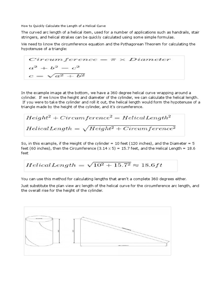 How To Quickly Calculate The Length of A Helical Curve | PDF ...