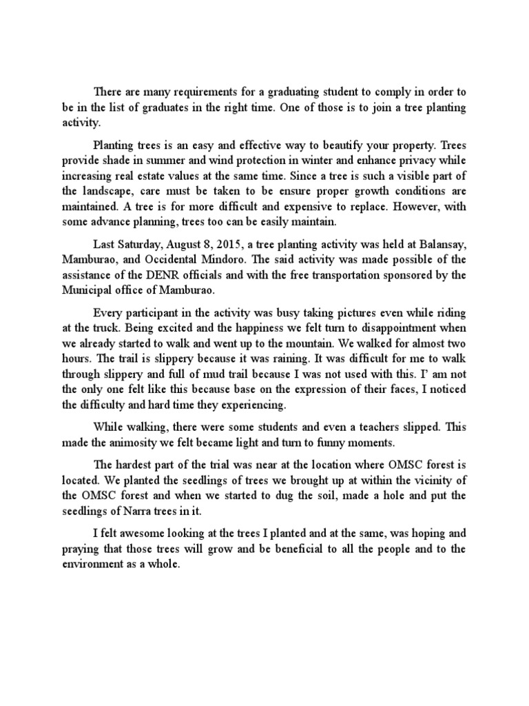 Tree Planting Activities | PDF | Trees | Landscape Architecture