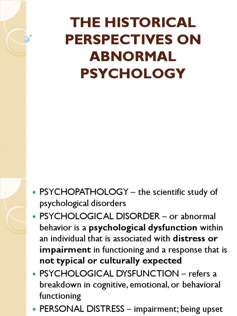 The History of Abnormal Psychology | Psychiatry | Psychopathology