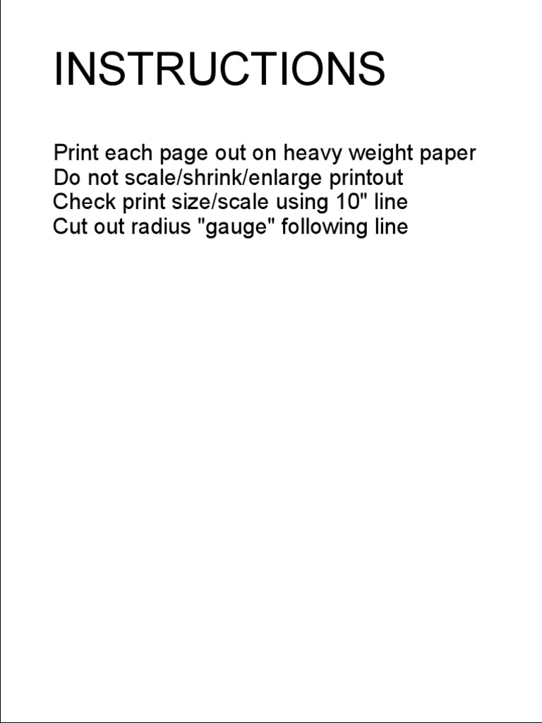 Printable Radius Gauges | PDF | Printing