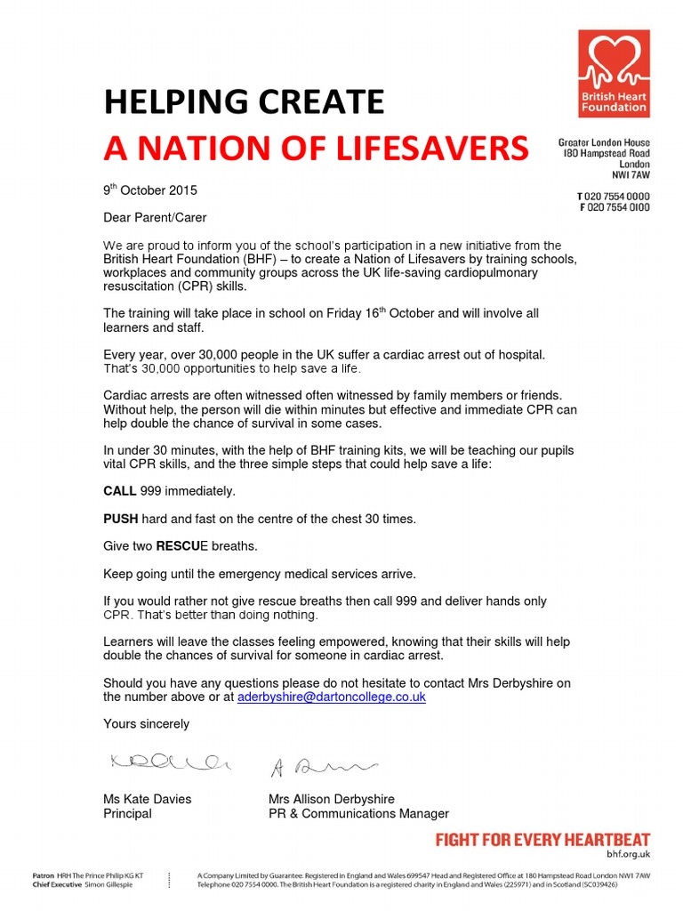 Letter Re CPR Day | PDF