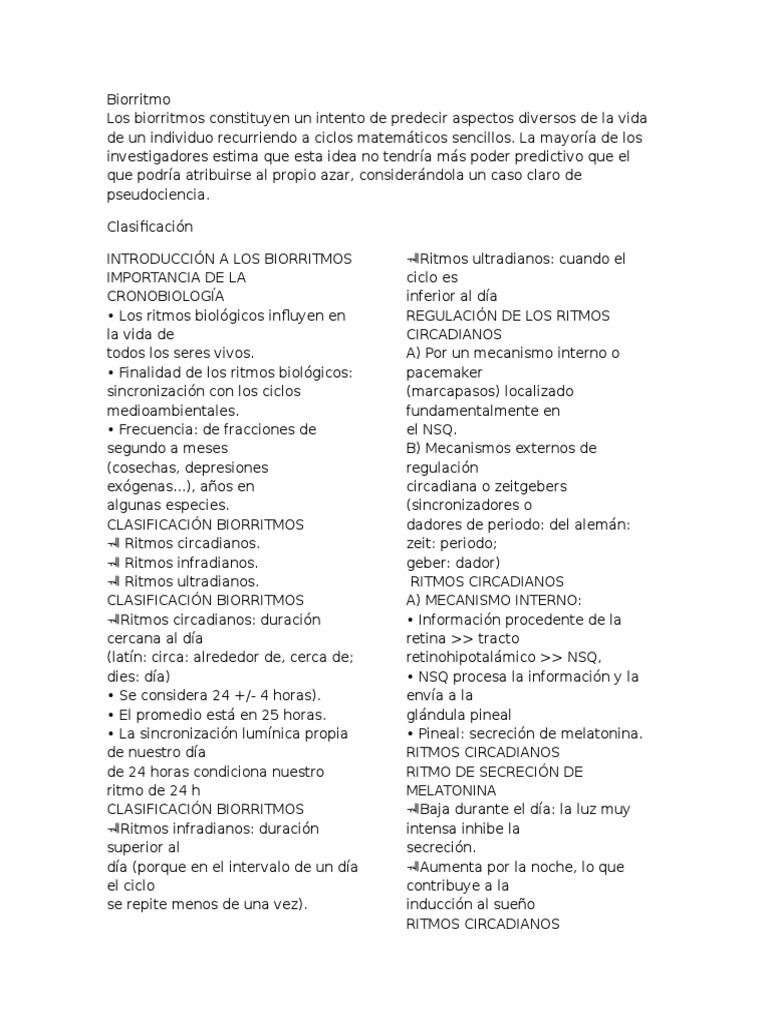 Biorritmo | PDF | Ritmo circadiano | Fisiología