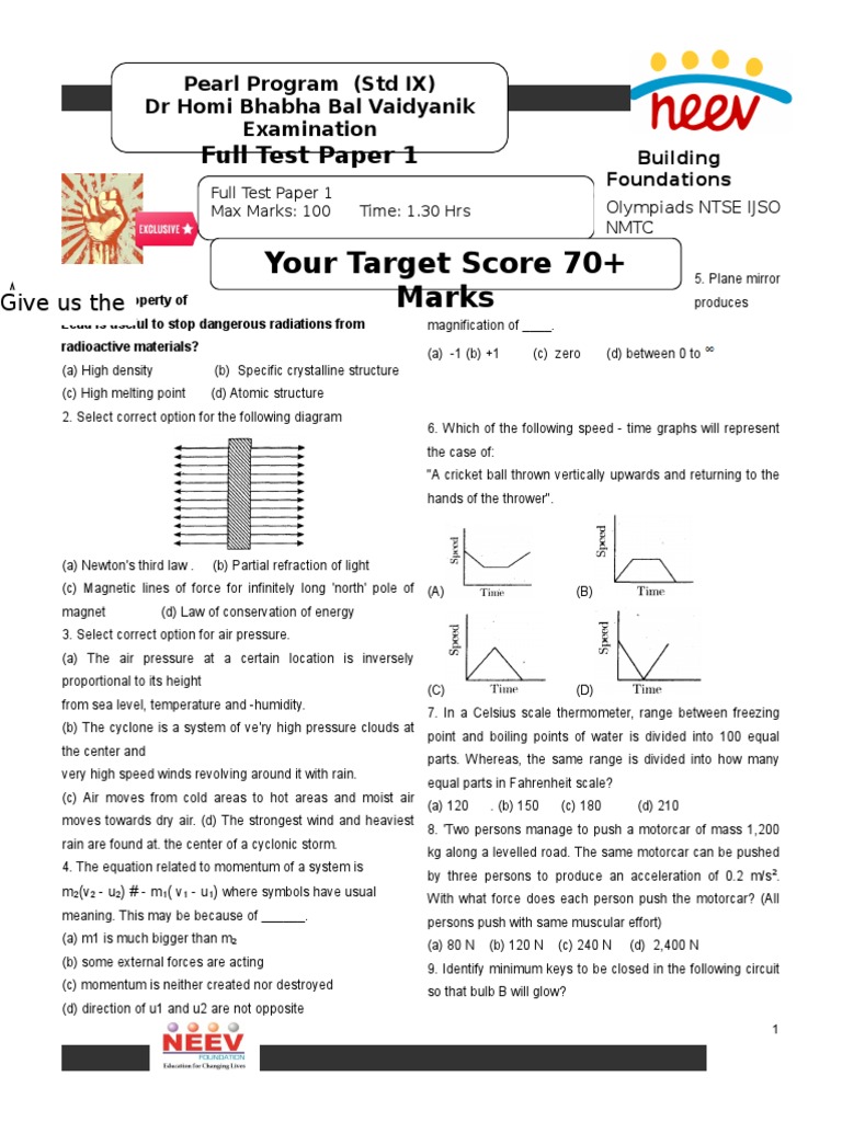 2014 Test Paper DR Homi Bhabha | PDF | Carbon | Plasma (Physics)