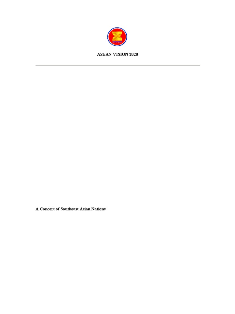 ASEAN Vision 2020: Goals and Strategies | PDF