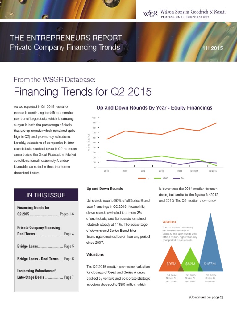 Financing Trends For Q2 2015 | PDF | Venture Capital | Corporate Finance