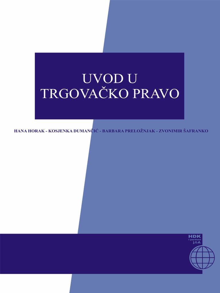 Uvod U Trgovacko Pravo 1 PDF | PDF