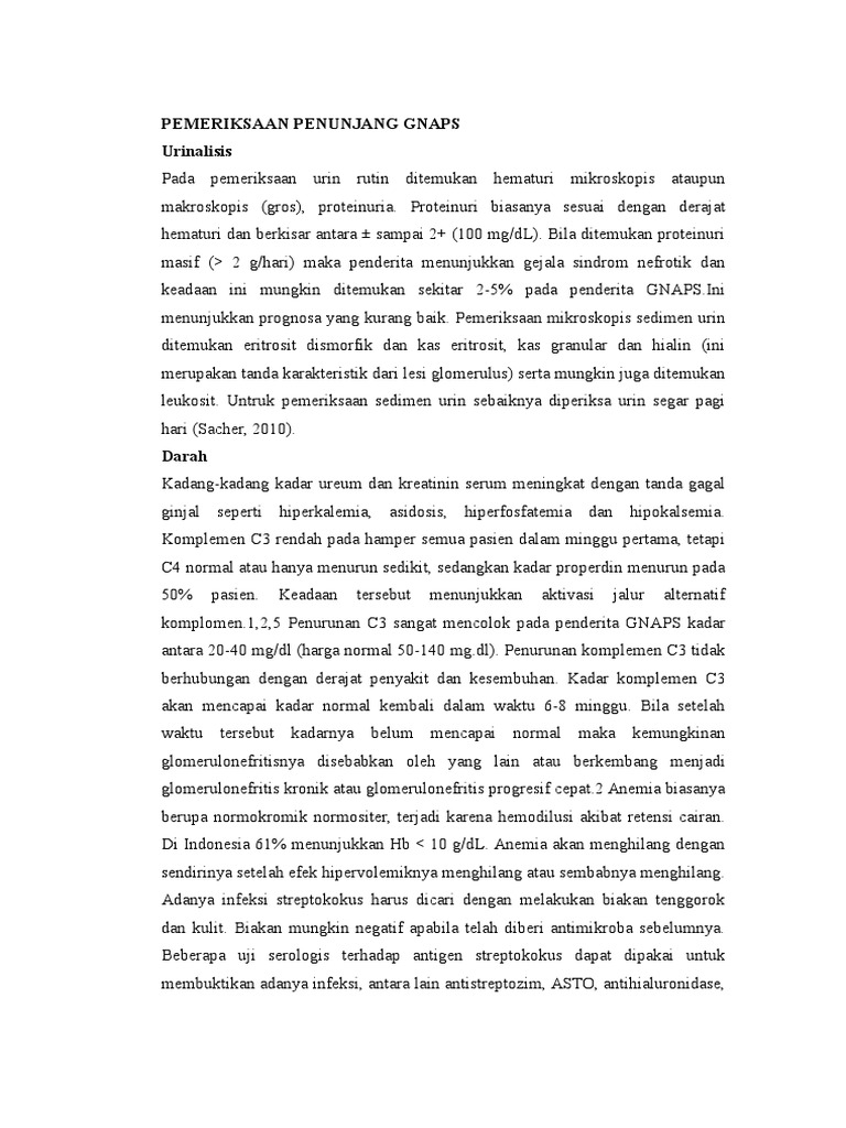 Pemeriksaan Penunjang Gnaps | PDF