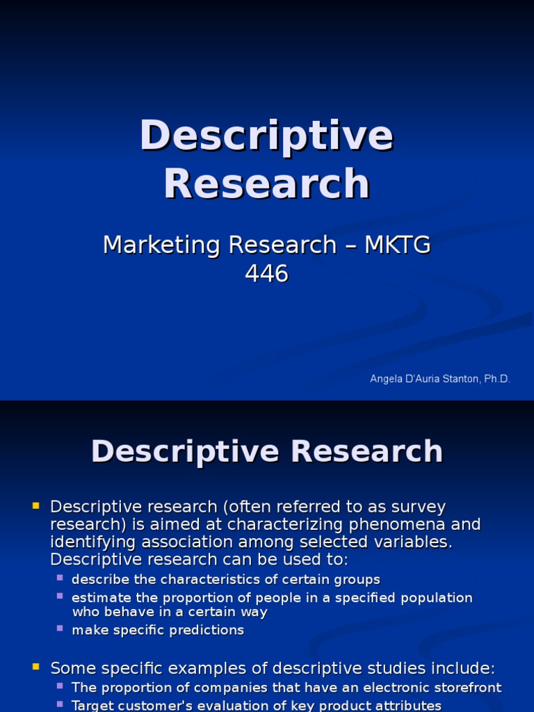 Descriptive Research Marketing Insights | PDF | Survey Methodology ...