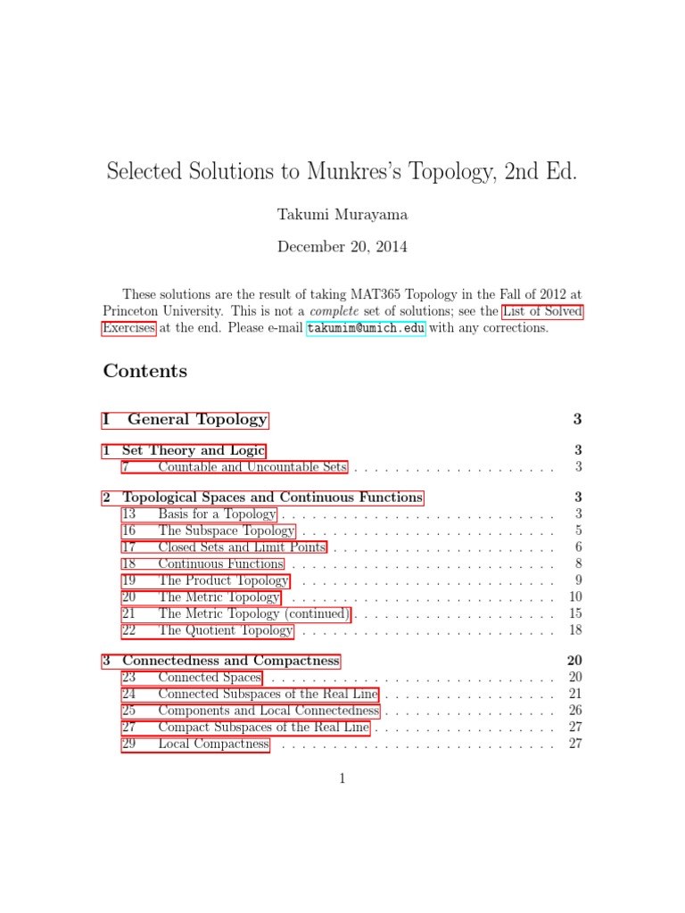 Munkres Solucionario | PDF