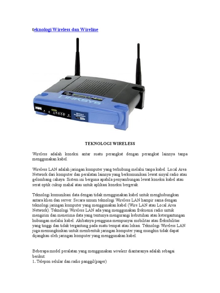 Teknologi Wireless Dan Wireline | PDF