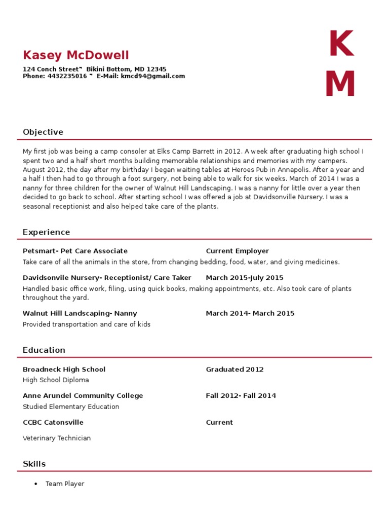Kasey McDowell's Professional Resume | PDF