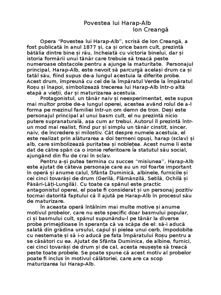 Povestea Lui Harap Alb