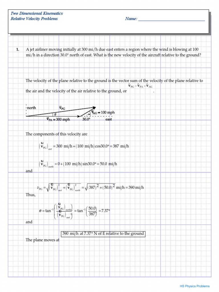 Relative Velocity Answers | Velocity | Euclidean Vector