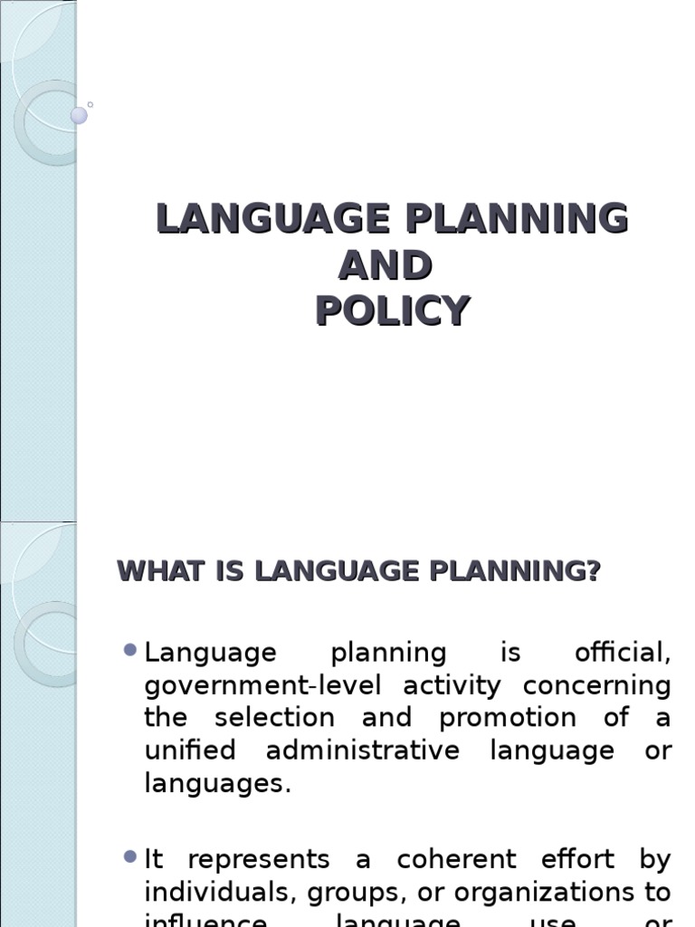 Language Planning and Policy | PDF | Sociolinguistics | Human Communication