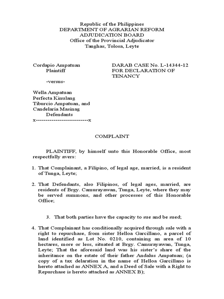 Darab Sample Complaint | Lawsuit | Virtue