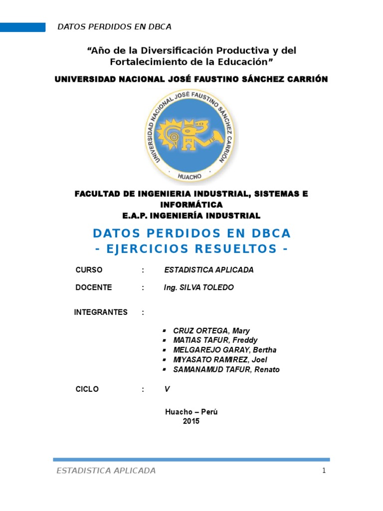 Datos Perdidos en Dbca Ejercicios Resueltos | PDF | Metodología de las ciencias sociales ...