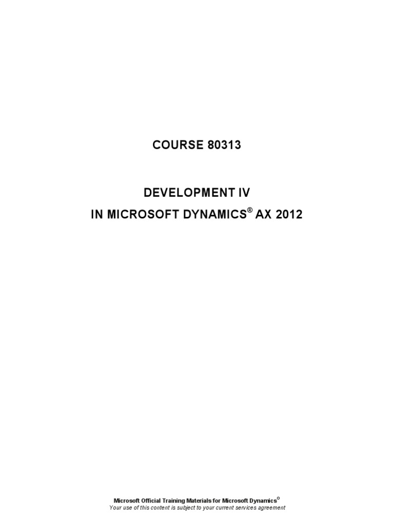 Ax2012 Enus Dev 4 | PDF | Scope (Computer Science) | Educational Technology