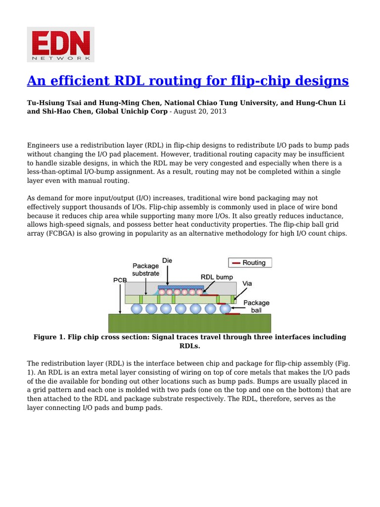 An Efficient RDL Routing for Flip Chip Designs | Integrated Circuit ...