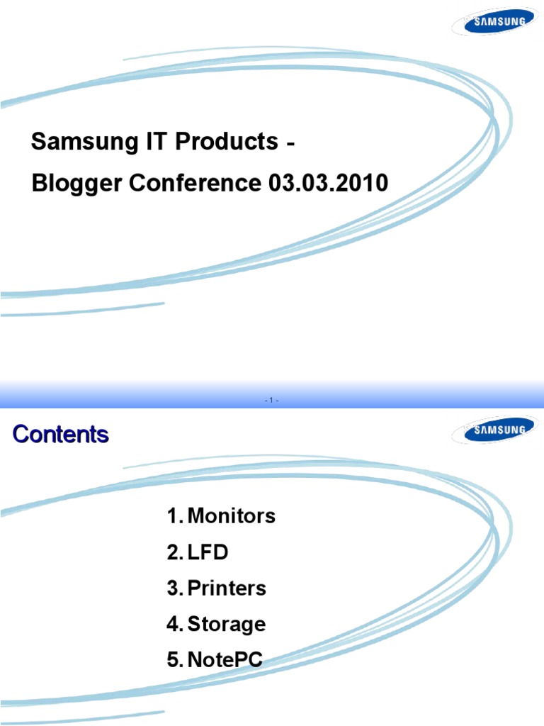 Samsung IT Products Overview 2010 | PDF | Personal Computers | Printer ...