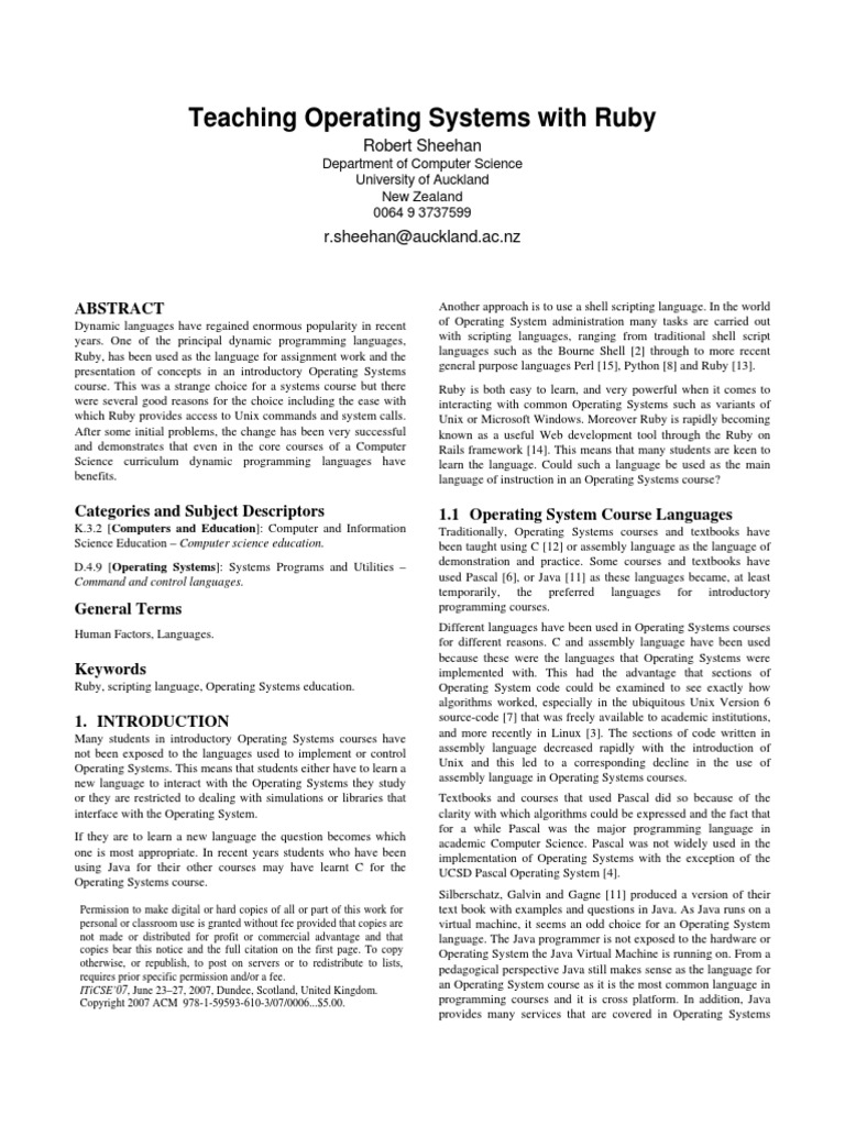 Iticse088 Sheehan | PDF | Thread (Computing) | Ruby (Programming Language)