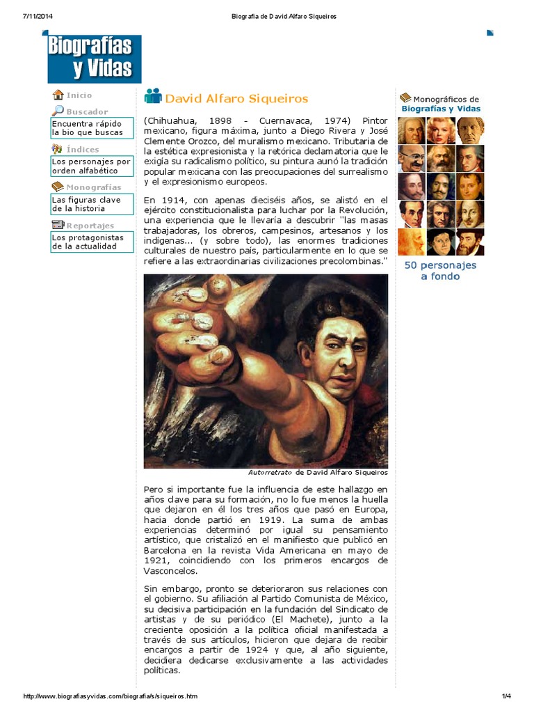 Biografia de David Alfaro Siqueiros | Paintings | Mexico Biografia de David Alfaro Siqueiros | Paintings | Mexico