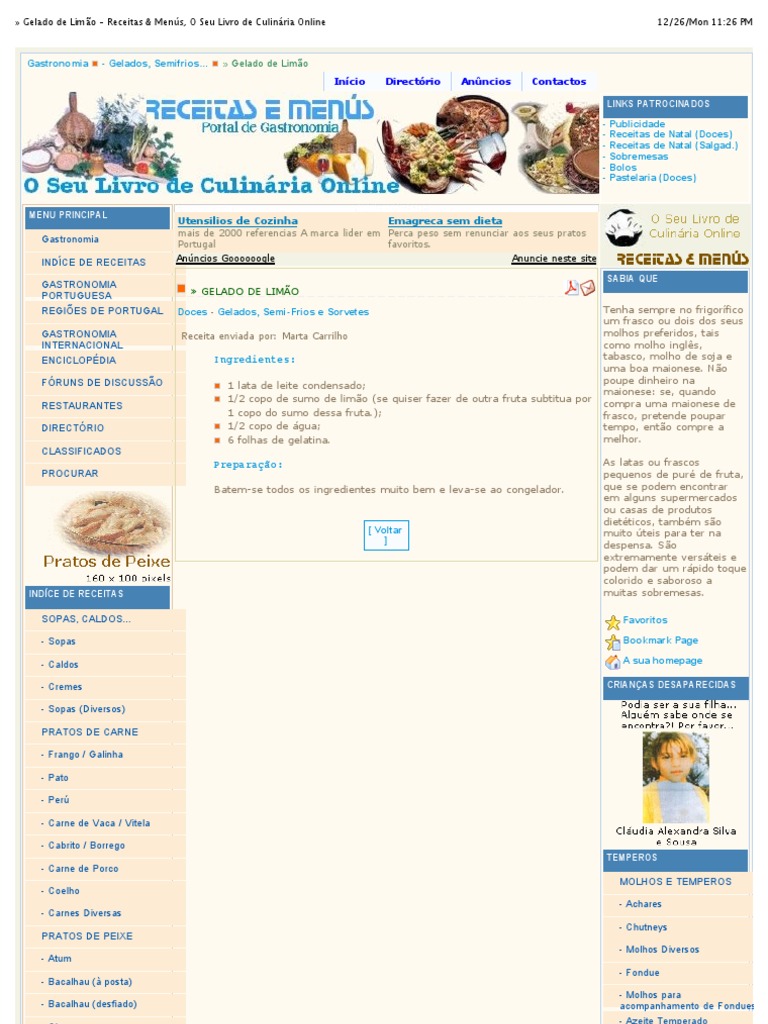 Receitas & Menús, O Seu Livro de Culinária | PDF | Culináriar | Culinária