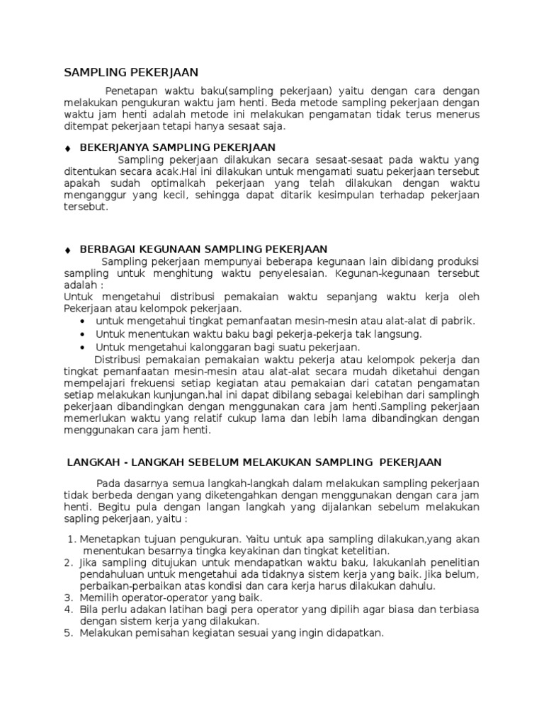 Sampling Pekerjaan | PDF