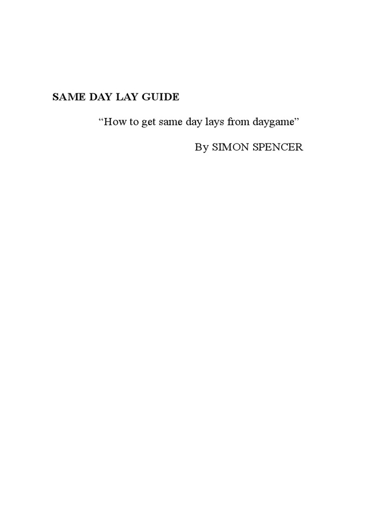 Same Day Lay Guide | PDF | Clothing | Fashion