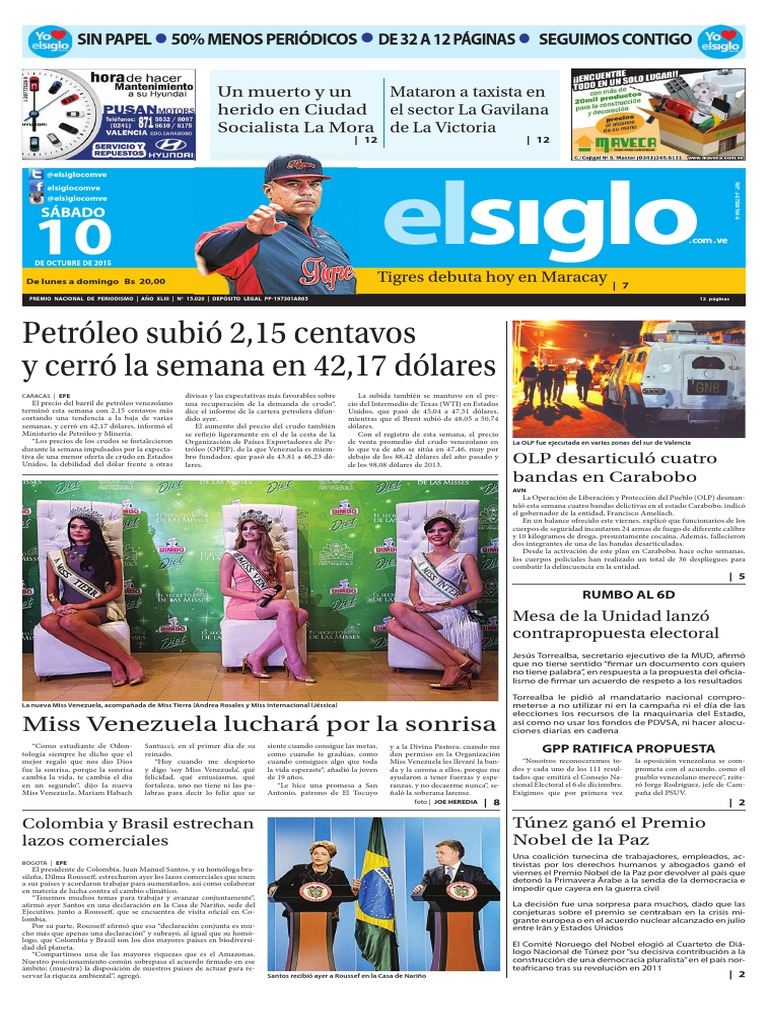 Edición Impresa El Siglo 10-10-2015 | PDF | Venezuela | Naciones Unidas