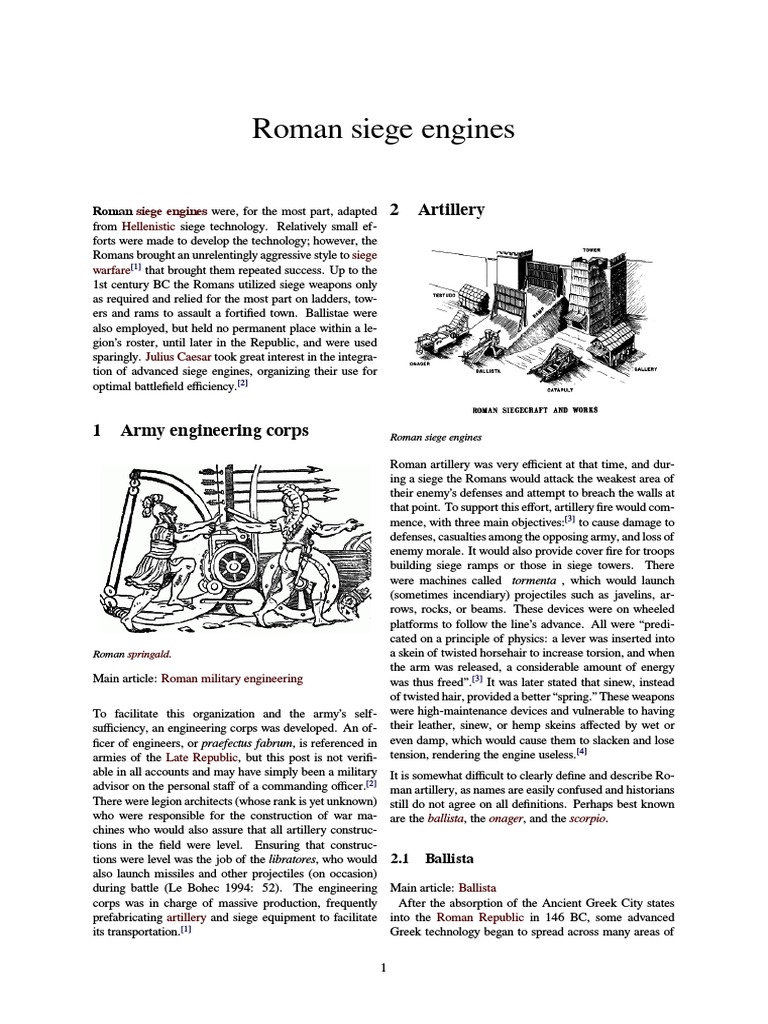 Roman Siege Engines | Military Science | Weaponry
