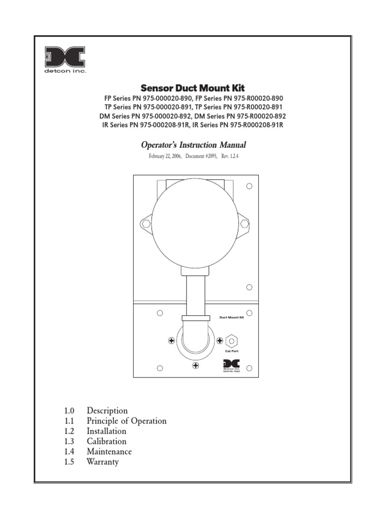 19 - Duct Mount Kit For H2S Detector - 975-000020-891 PDF | PDF | Duct ...