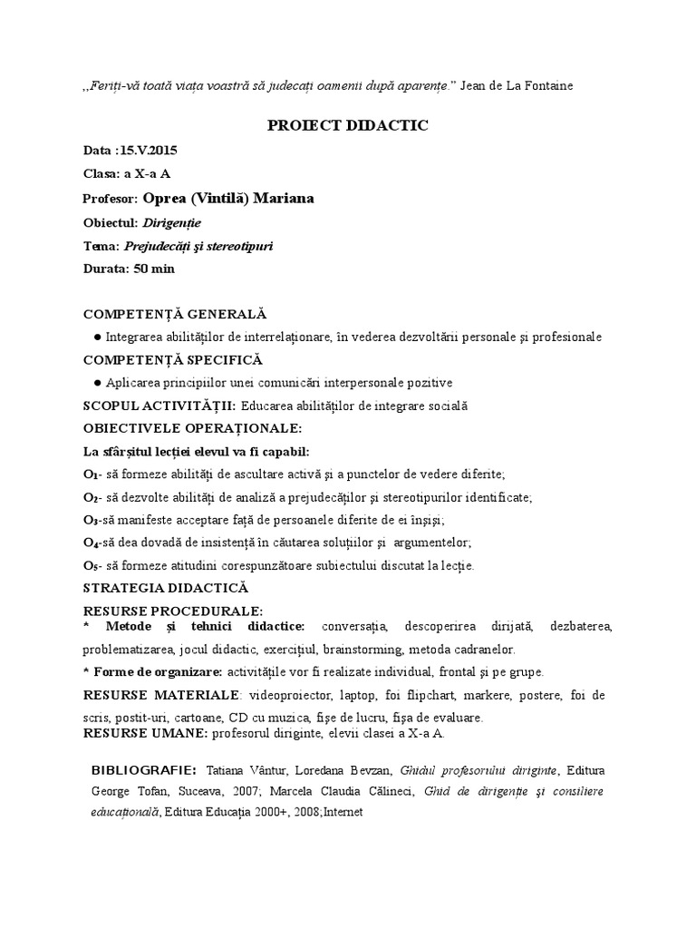 2.prejudecati Si Stereotipuri | PDF