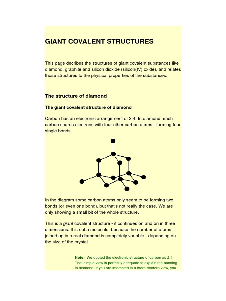 Giant Covalent Structures | Download Free PDF | Chemical Bond ...