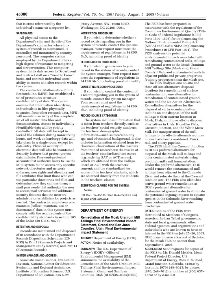 Notice: Environmental Statements Availability, Etc.: Grand and San Juan ...