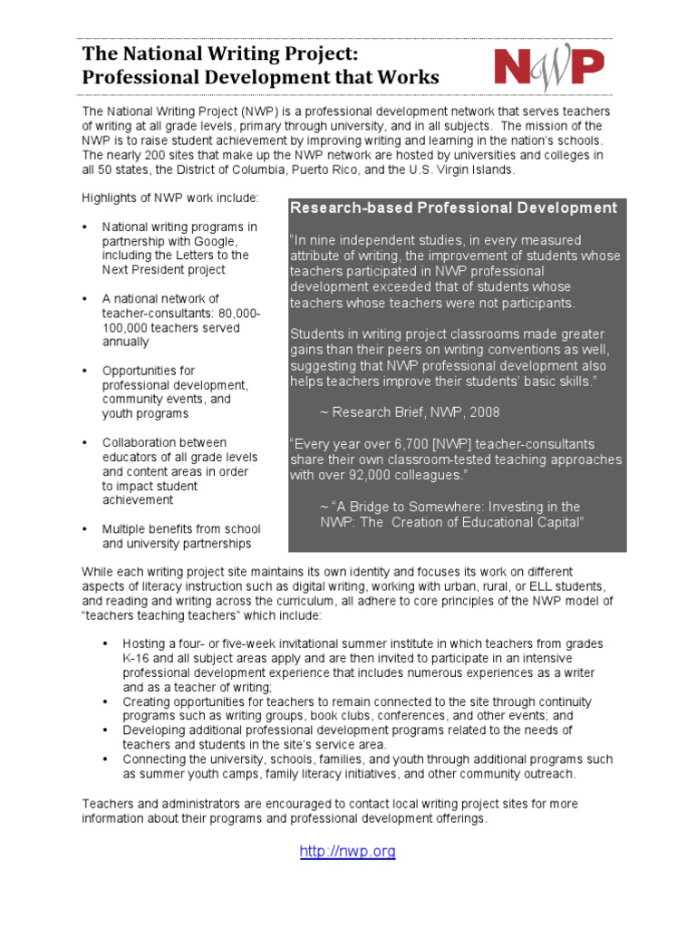 National Writing Projects of Michigan MDE/NCA Handout (March 2010 ...