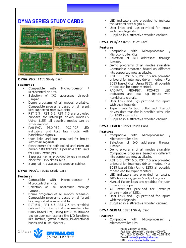 Study Cards | Download Free PDF | Input/Output | Microcontroller