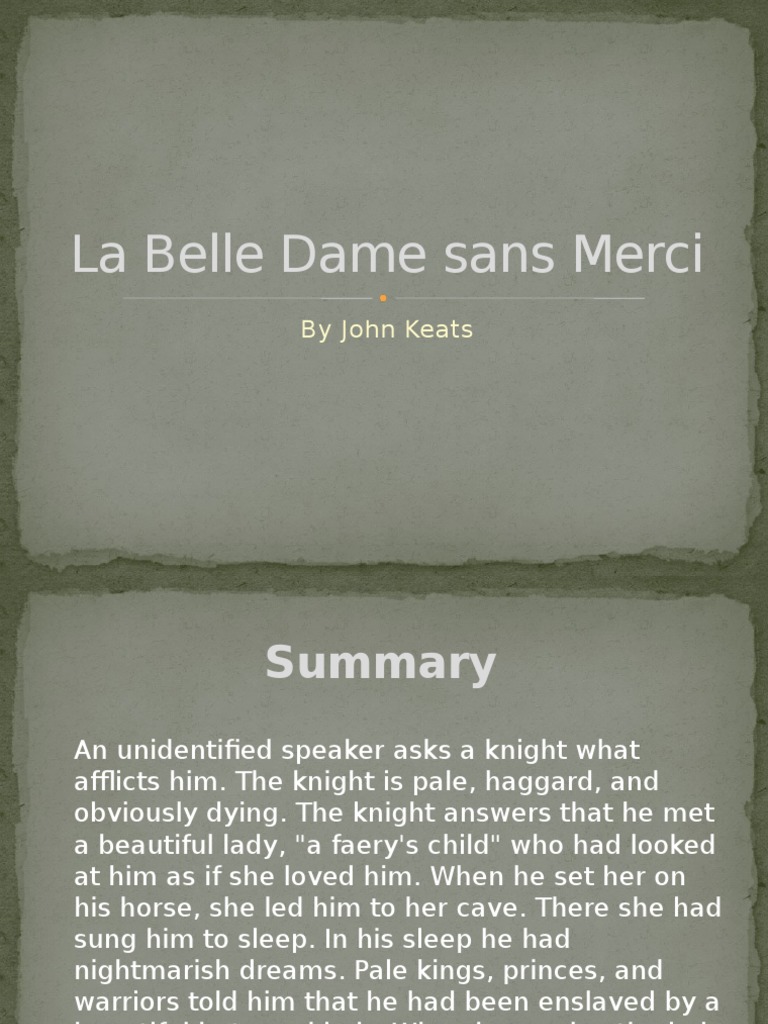 La Belle Dame Sans Merci | PDF | Poetry