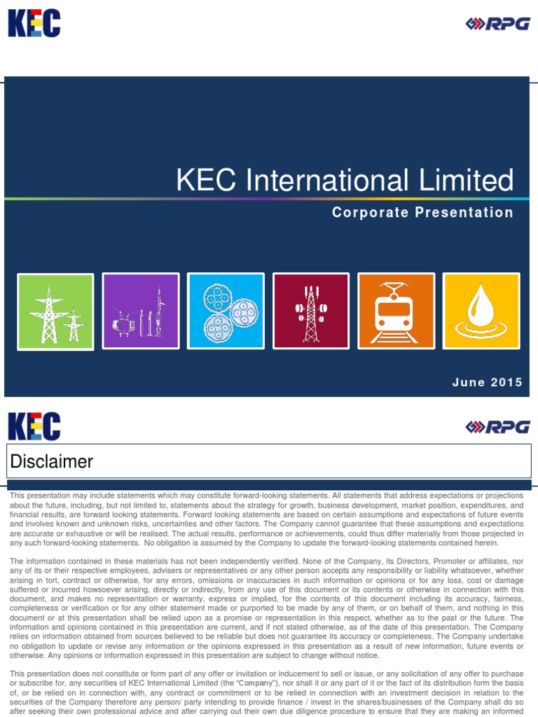 KEC Corporate Presentation | PDF | Water Resources | Electric Power ...