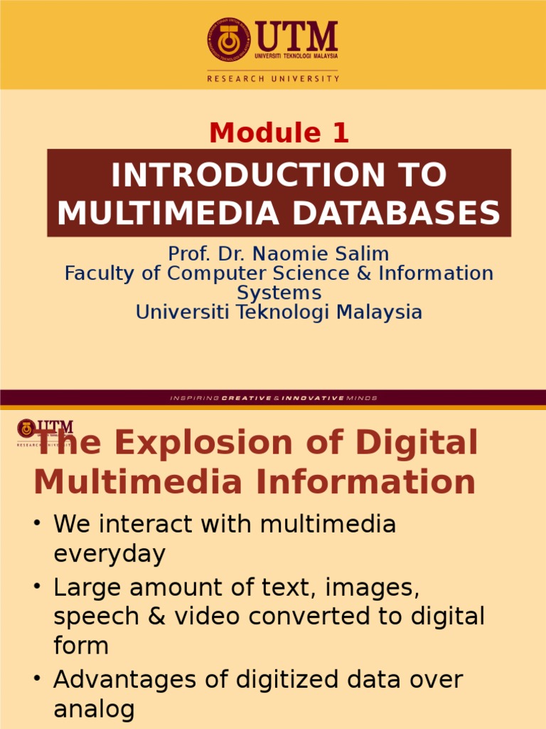 Moditroduction Multimedia Database | PDF | Data Compression | Metadata