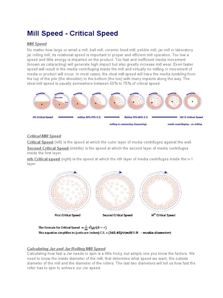 Mill Speed | PDF