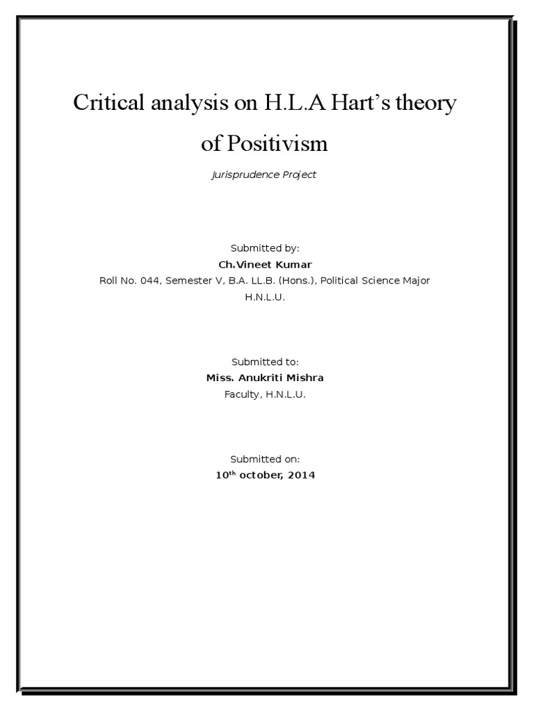 H.L.A Hart | PDF | Jurisprudence | Positivism