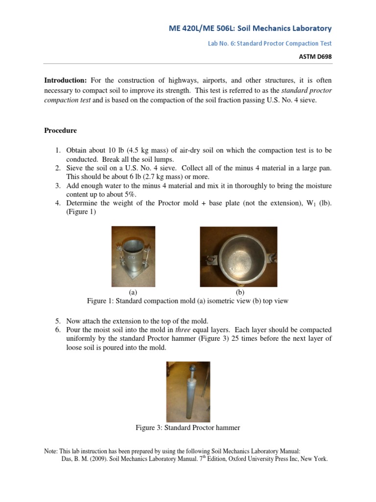 Standard Proctor Compaction Test | PDF | Soil | Materials