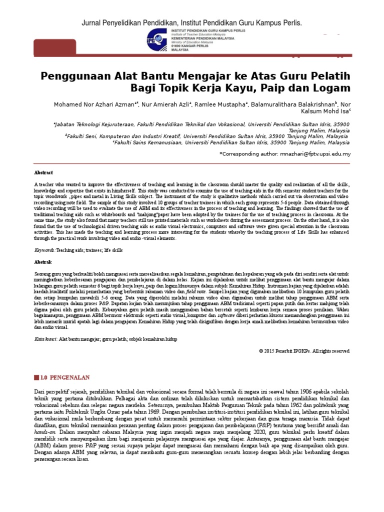 Contoh Jurnal Pendidikan | PDF